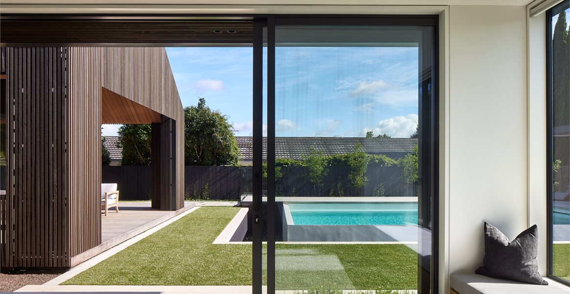 Sliding doors transition between the kids lounge and the pool - First ...